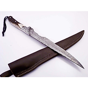 Custom Damascus Knife Hunting Knife Outdoor Knife With Stag Antler Handle