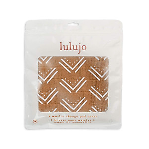 Lulujo Muslin Change Pad Cover - Fitted Changing Pad Cover for Boys and Girls -32"x17", 1 Pack (Mudcloth)