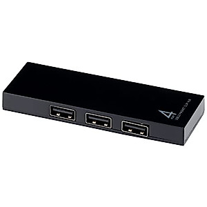 Sanwa Supply USB-2H401BKN Slim 4-Port USB 2.0 Hub with Magnet