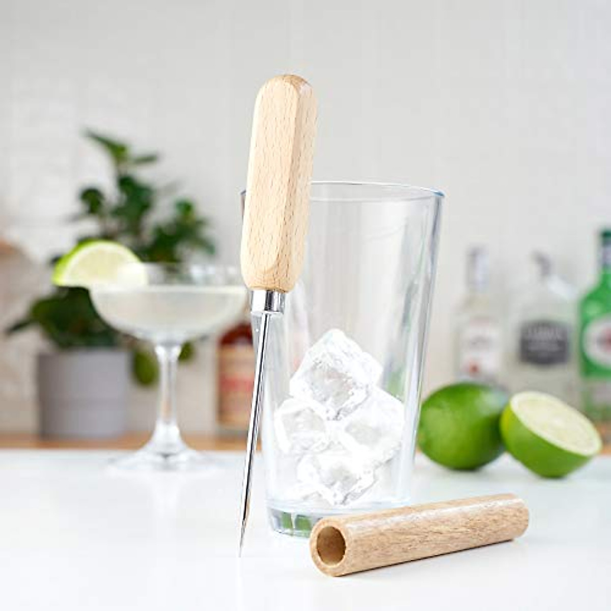 True Spike Wood Ice Pick, Wood Handle Stainless Steel Ice Shaper, Bar & Cocktail Tools
