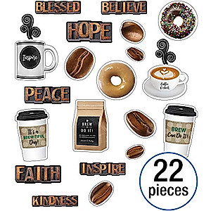 Schoolgirl Style - Industrial Café | Morning Motivators Mini Bulletin Board, Classroom Décor, 22 Pieces
