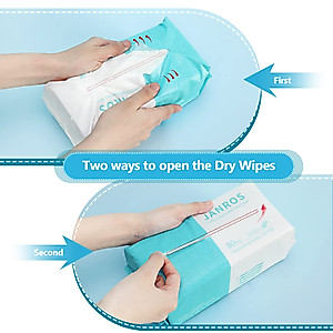 Dry Wipes For Baby,Wet Use Water Wipes,Suitable As Diaper Wipes,JANROS Clean Face Towels Disposable,Upgraded Thickened Disposable Washcloths For Adults,Hypoallergenic Makeup Remover Wipes-3 Packs
