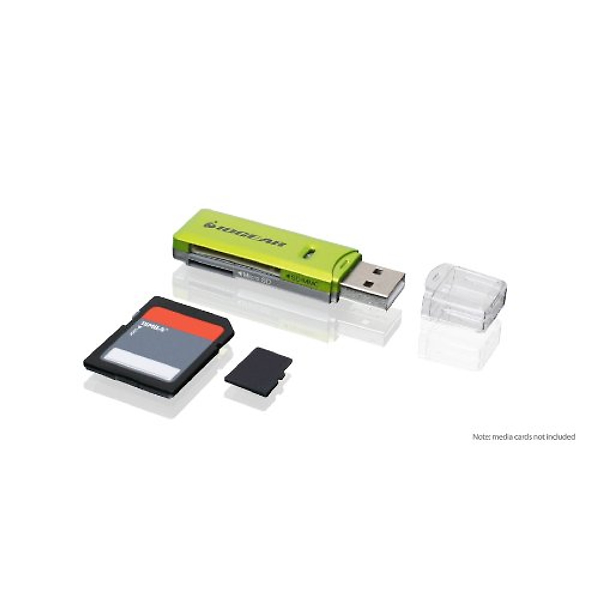 IOGEAR USB 2.0 SD Portable Card Reader - Dual Slot - Rate Up To 480Mbps - USB Powered - SDXC/SDHC/SD/Micro SDXC/Micro SD/Micro SDHC/M2/MS/CF/UHS-I - Mac/Win/Chrome - GFR204SD