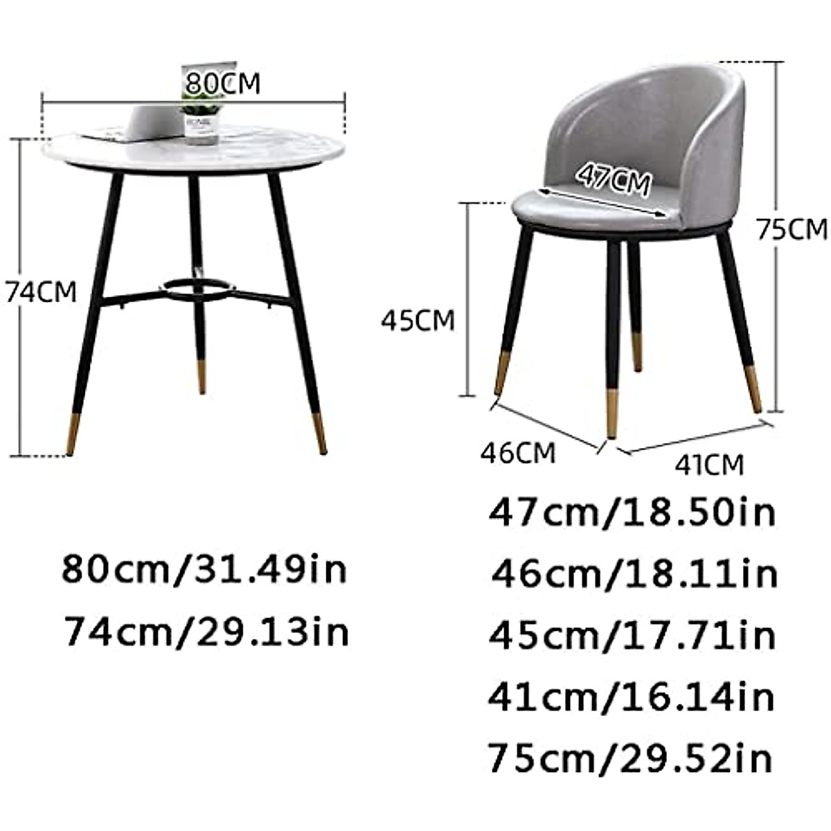 Kitchen Table Set, Conference Reception Room Coffee Table with Chair, Tables and Chairs for Tea Shop Bakery Dessert Shop Study Room Office Shopping Mall Conference Room Hall Barber Shop (Color : Gray)