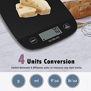 NUTRI FIT Digital Food Scale Kitchen 0.1oz, Coffee Scale, Weighing for Ounces and Grams Accurate for Weight Loss, Baking, Dieting, Keto Cooking, Meal Prep