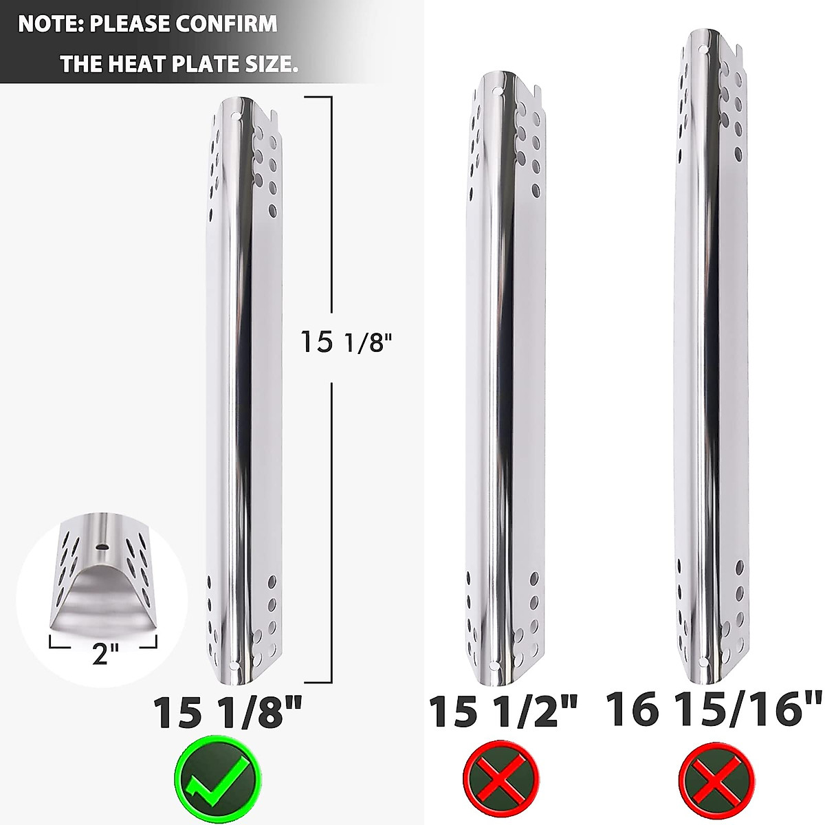 Grill Replacement Parts for Charbroil Advantage Series 3 Burner 463343015, 463642116, 463435115, 463436815, 463335115 Gas Grills, Stainless Pipe Burner, Heat Plate, Carryover Tube, Igniters.