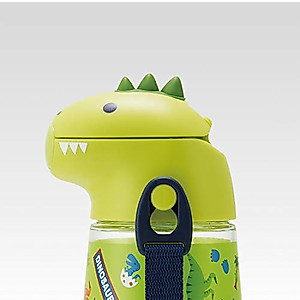 Skater PSHC4DK-A Dinosaurus Die-Cut Bottle with Straw, 14.2 fl oz (420 ml)