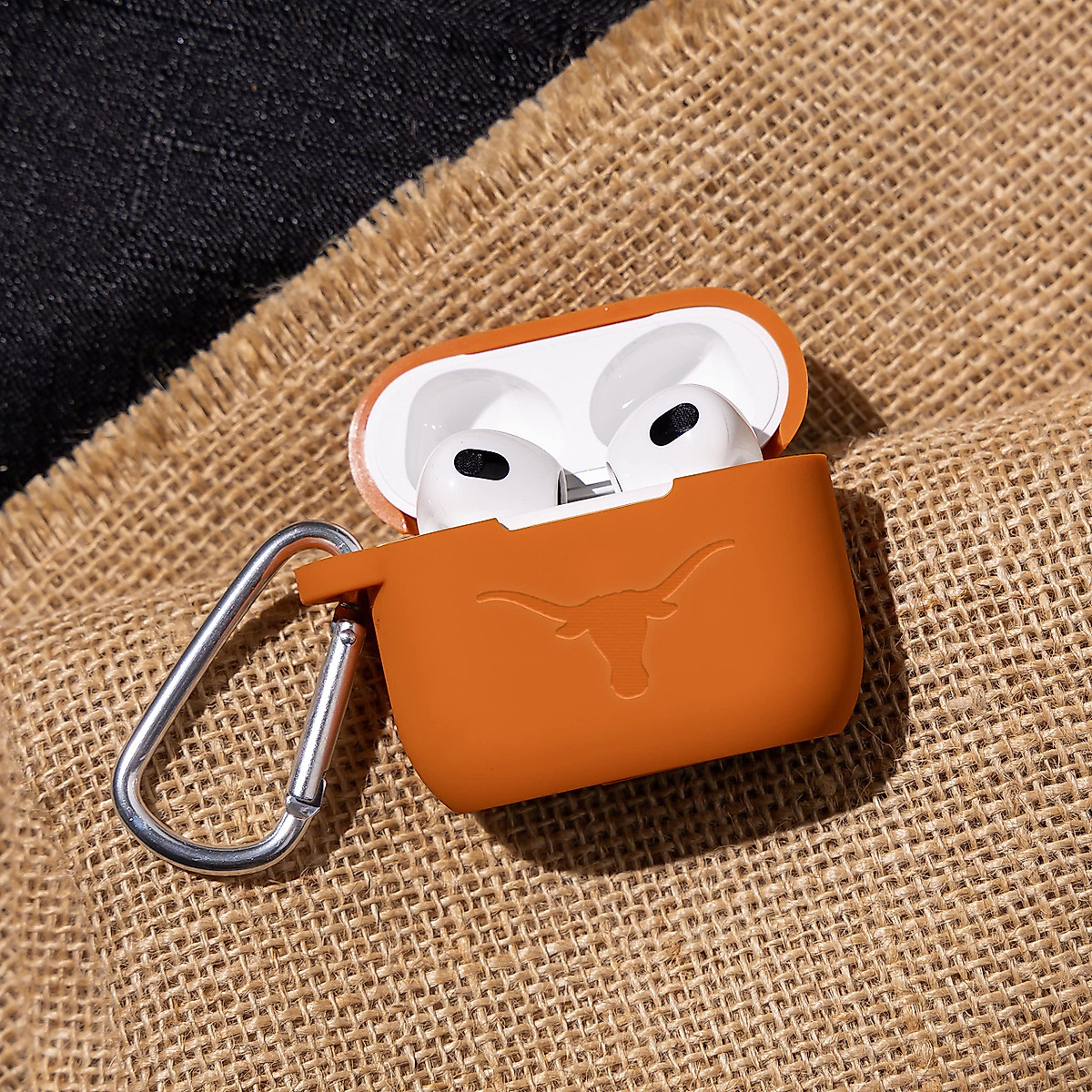 AFFINITY BANDS Texas Longhorns Engraved Silicone Case Cover Compatible with Apple AirPods Gen 3 (Burnt Orange)