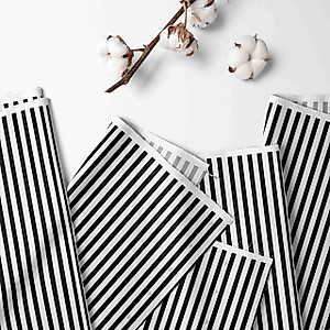 Bacati - Black/White Pin Stripes Crib Fitted Sheet