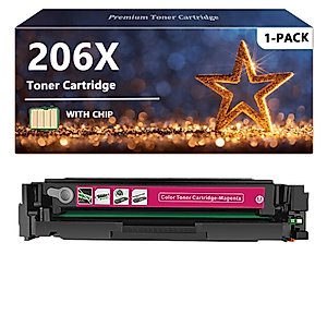 206X Toner Cartridge (with Chip) Compatible for HP W2110X W2111X W2112X W2113X Toner, Work for Color Pro M255dw M255nw MFP M282nw M283 Series Printers 1 Magenta