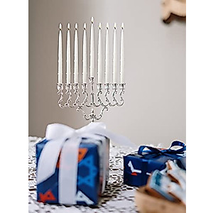 Dripless Chanukah Candles Standard Size - Textured White Hanukkah Candles - Fits Most Menorahs - Premium Quality Wax - 45 Count for All 8 Nights of Hanukkah - by Ner Mitzvah