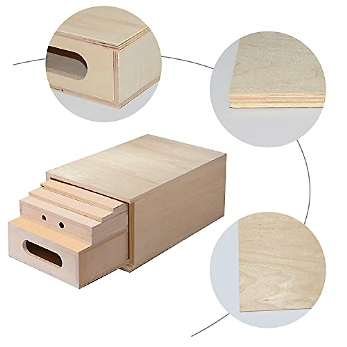 MYOYAY Photography Apple Box, Set of 5 Standard Wooden Apple Boxes with Magnetic Lid Multifunctional Wooden Boxes for Supporting Height-Adjusting Photo Studio Film Set and Photography