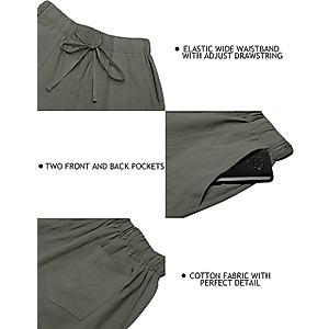 KISSMODA Women's Casual Shorts Solid Color Elastic Waist Drawstring Pockets Short Lounge Pants