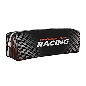 Pencil Case Pouch for Boys Girls Kids, Racing Flag Speed Race Car Pencil Cases Box Pen Portable Office Stationery Makeup Bag, Pencil Pen Bag Desk Organizer for School Students