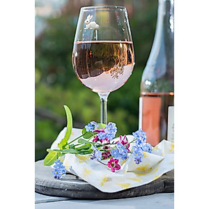 Simply Charmed Magnetic Wine Glass Charms - Cute Bunnies and Flower Drink Markers Set of 6