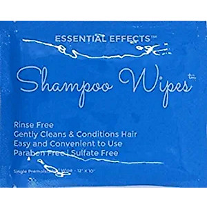 Essential Effects Shampoo Wipes (8) Rinse Free Hair Cleansing Dry No Rinse Shampoo