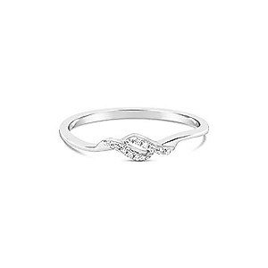 White gold cute diamond ring_O