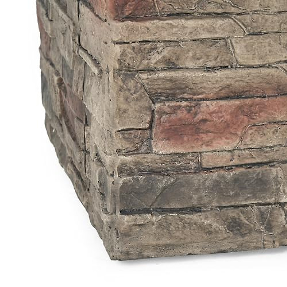 Christopher Knight Home 296661 Hoonah Outdoor 40,000 BTU Lightweight Concrete Fire Pit Table, 32", Natural Stone and Grey Top