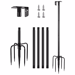 Gtongoko Smart Bird Feeder Pole, 79 Inch New Upgraded Hummingbird House Pole for Outdoor, Bird Buddy Pole, Bluebird House Pole Mount Kit, Adjustable Heavy Duty Bird Feeder Stand, Black