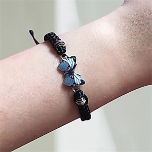 Birsppy BLUGY 2023 Card Butterfly Bracelets for Teen Girls Adjustable String Butterfly Bracelets for Women Cute Butterfly Charm Bracelets