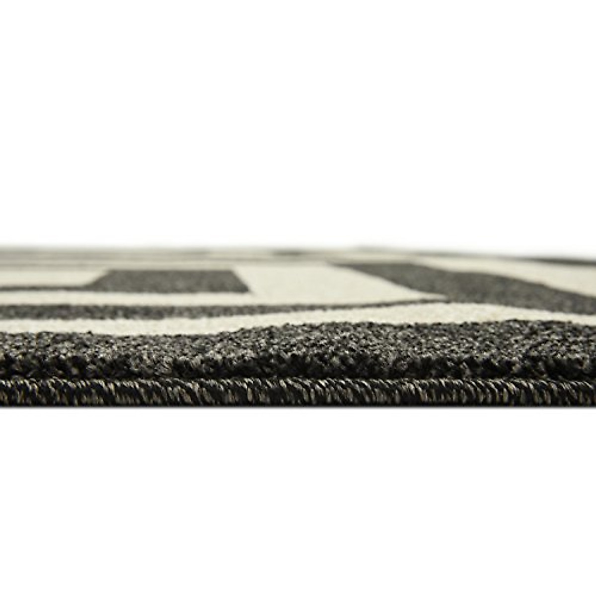 Unique Loom Athens Collection Classic Geometric Modern Border Design Area Rug, 9 ft x 12 ft, Black/Beige
