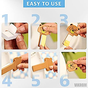 VIKROM 4Pcs Toilet Seat Lid Lifter Tool Toilet Seat Lifter Handles for Toilet Seat Cover Adhesive Handle Avoid Touch Tool Toilet Seat Handles - Self Adhesive Toilet Seat Handle Lifter Toilet Tool