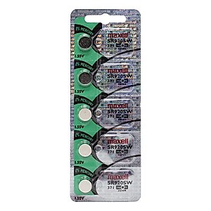Maxell Hologram SR920SW (371) 1.55 Volt Silver Oxide Watch Battery, On Tear Strip