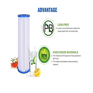 CFS – 4 Pack Water Filter Cartridges Compatible with EQ-PFC.35 Models – Remove Bad Taste & Odor – Whole House Replacement Water Filter System, White