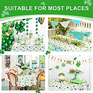Hiasan Waterproof St Patricks Day Tablecloth Rectangle, 60 x 84 Inch - Washable Shamrock Fabric Table Cloth for Spring and Outdoor Use