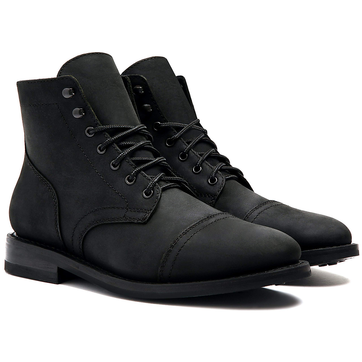 Thursday Boot Company Men's Captain Rugged and Resilient Cap Toe Boot, Black Matte, Size 10