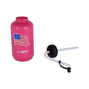 Pro Impact Squeezable Water Bottle Bendable Long Straw - LDPE BPA Free Plastic - Hydration for Baseball Hockey Gym MMA Yoga Boxing Cycling Softball Football Lacrosse (35.5 Oz.)