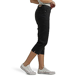 Lee Women's Legendary Mid-Rise 21" Capri Jean, Black, 18 Reg