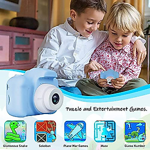 Gridspace Upgrade Kids Camera Toys for 3 4 5 6 7 8 9 Year Old Boy Christmas Birthday Gift Digital Video Camera,Mini Play Video Camera with 1080P HD 2 Inch Screen with 32GB Card
