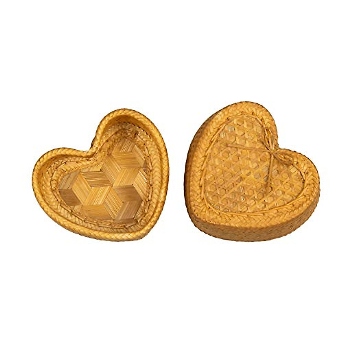 WD- Thai Kra-tip Sticky Rice Heart shape Bamboo Basket Handmade Steamers Cookware-4 inch for Home,restaurant or Cookware -collecting things.