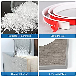 Edge Banding 16.4ft U-Shape Countertop Edge Trim TPE Self Adhesive Veneer Edging Flexible Edge Bumper for Cabinet Repair DUSUYO Furniture Edge Strip (20mm, White)