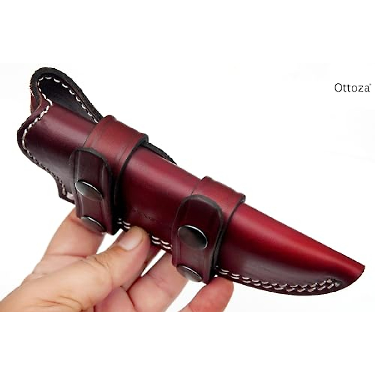 Ottoza Handmade Leather Knife Sheath Bushcraft Knife Sheath - Hunting Knife Sheath - Survival Knife - DUAL USAGE Vertical Knife Sheath or LEFT HAND Horizontal Sheath Brown TOP GRAIN LEATHER No:105