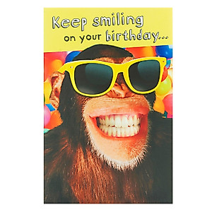 Birthday Card for Men - Funny Birthday Card for Him - Monkey Birthday Card
