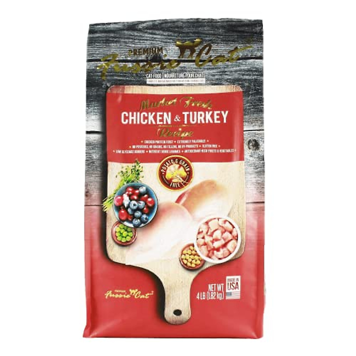 Fussie Cat Market Fresh Chicken & Turkey Meal Formula Grain-Free Dry Cat Food 4lb