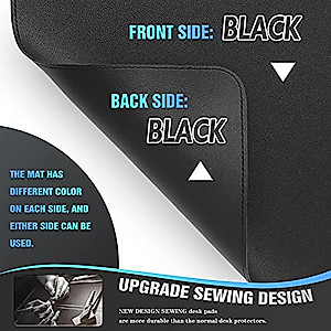 Knodel Desk Mat, Dual-Sided Office Desk Pad, Mouse Pad, Waterproof Desk Mat for Desktop, Desk Pads & Blotters, PU Leather Desk Pad Protector (31.5" x 15.7", Black)