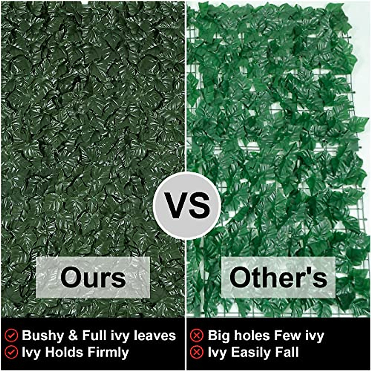 Artificial Ivy Privacy Fence,U'Artlines Heavy Duty Artificial Hedges Fence and Faux Ivy Vine Leaf Decoration Screen Garden Wall Fence for Outdoor Garden Decor (59x118Inch)