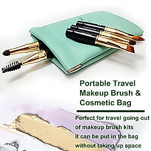 Velony Vacay Eye Makeup Brush Set, Travel Size Makeup Brush Eyebrow Makeup Brushes for Eyeshadow, Concealer, Lashes, Lip, 5 Piece Set