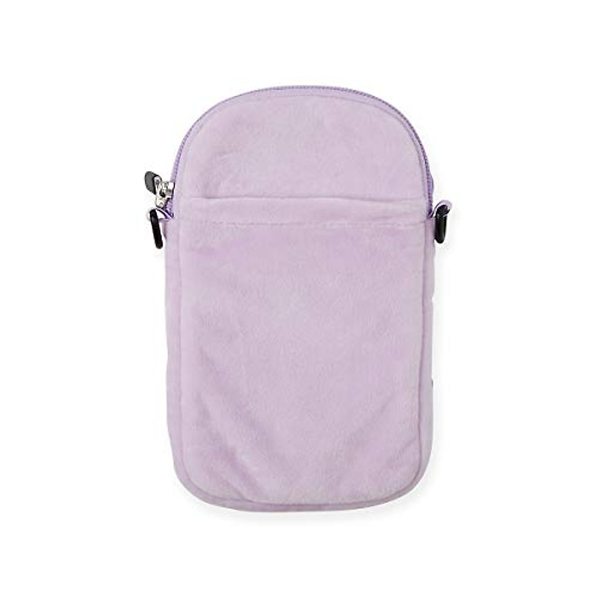 BT21 Baby Series MANG Character Plush Coin Purse Makeup Toiletry Pouch Card Wallet with Lanyard, Light Purple