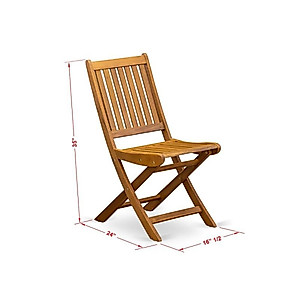 East West Furniture BSDK9CWNA 9 Piece Patio Garden Table Set Includes an Oval Outdoor Acacia Wood Dining Table and 8 Folding Side Chairs, 36x79 Inch, Natural Oil