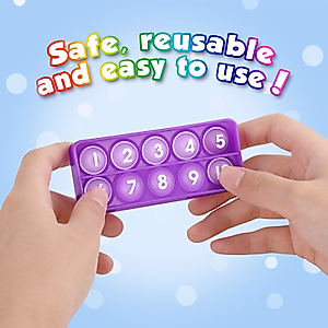 Aizweb Ten-Frame Counting Toys,Math Manipulative for Elementary,Number Math Games, Montessori Educational Toy for Preschool Kindergarten Classroom Learning Activities Kids 3 4 5 Year Old