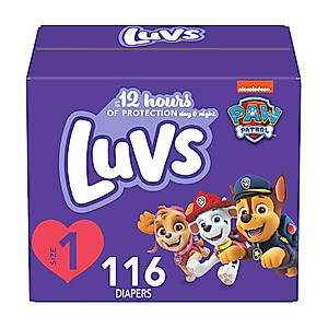 Luvs Size 1 Baby Diapers, Platinum Protection Bluey Diapers for Day & Night, Size 1, 116 Count (Packaging May Vary)