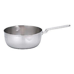 Endoshoji TKG AYK52024 Single-Handled Pot, Snow Flat Pot, 9.4 inches (24 cm), Stainless Steel, Rust Resistant, Durable, Hygienic, Induction Compatible, Inner Diameter x Depth 9.2 inches (234 mm) x