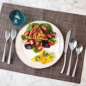 Knork Curve Collection Flatware, 20 Piece Set (service for 4), Matte Silver