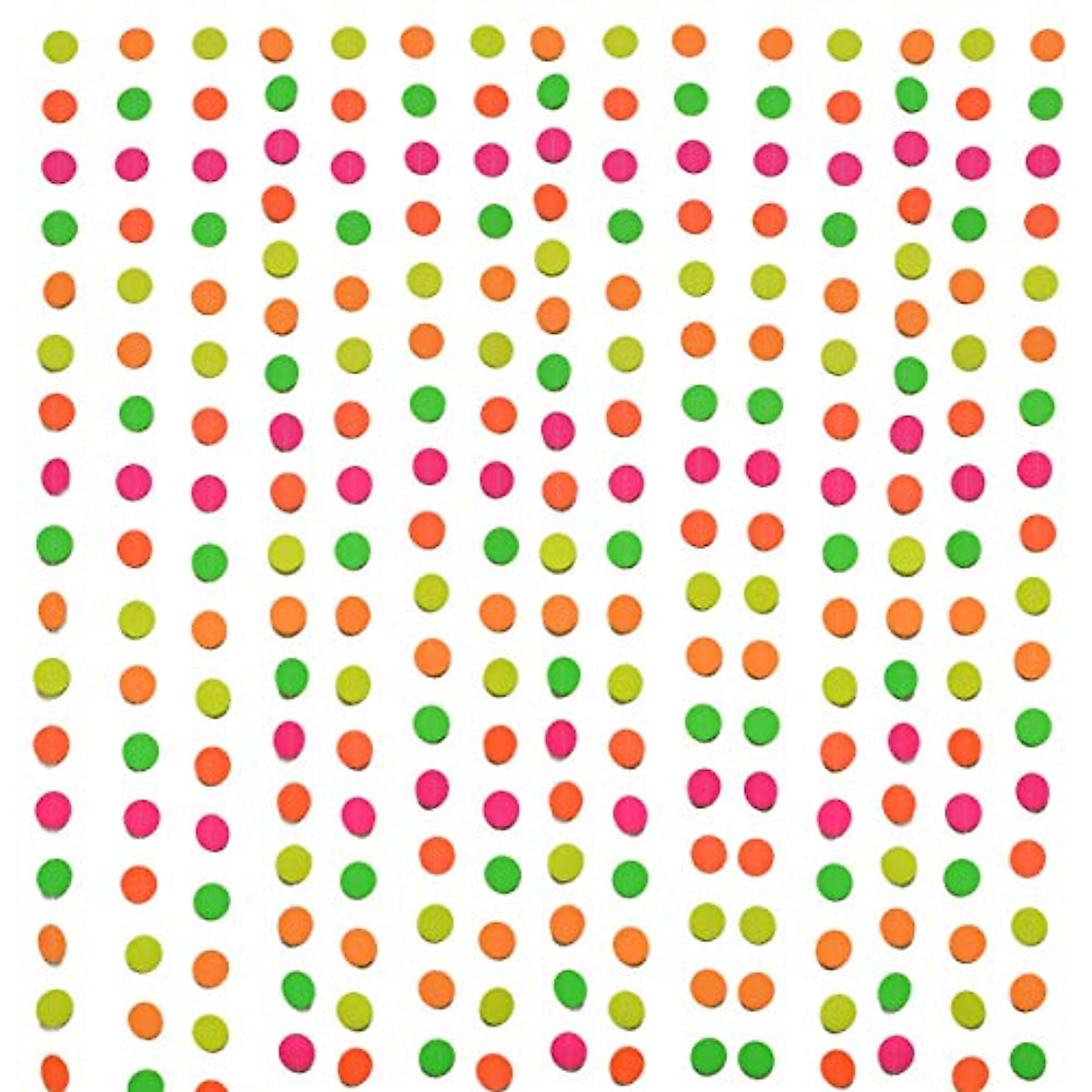 Midnight Glo 78ft Neon Paper Garland Circle Dots Hanging Decorations for Birthday Party Wedding Decorations Black Light Reactive UV Glow Party (6 Pack)