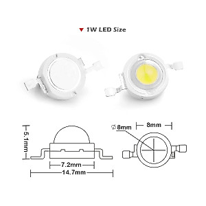 CHANZON 10 pcs High Power Led Chip 1W White 6000K - 6500K (300mA - 350mA / DC 3V - 3.4V / 1 Watt) Super Bright Intensity SMD COB Light Emitter Components Diode 1 W Bulb Lamp DIY Lighting
