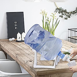 Water Jug Dispenser Holder 3-5 Gallon Water jug Stand and 2 Water Dispenser valves, Rust-Proof and Non-Slip jug Stand, Contains 2 Water Dispenser Stand and dust Valve